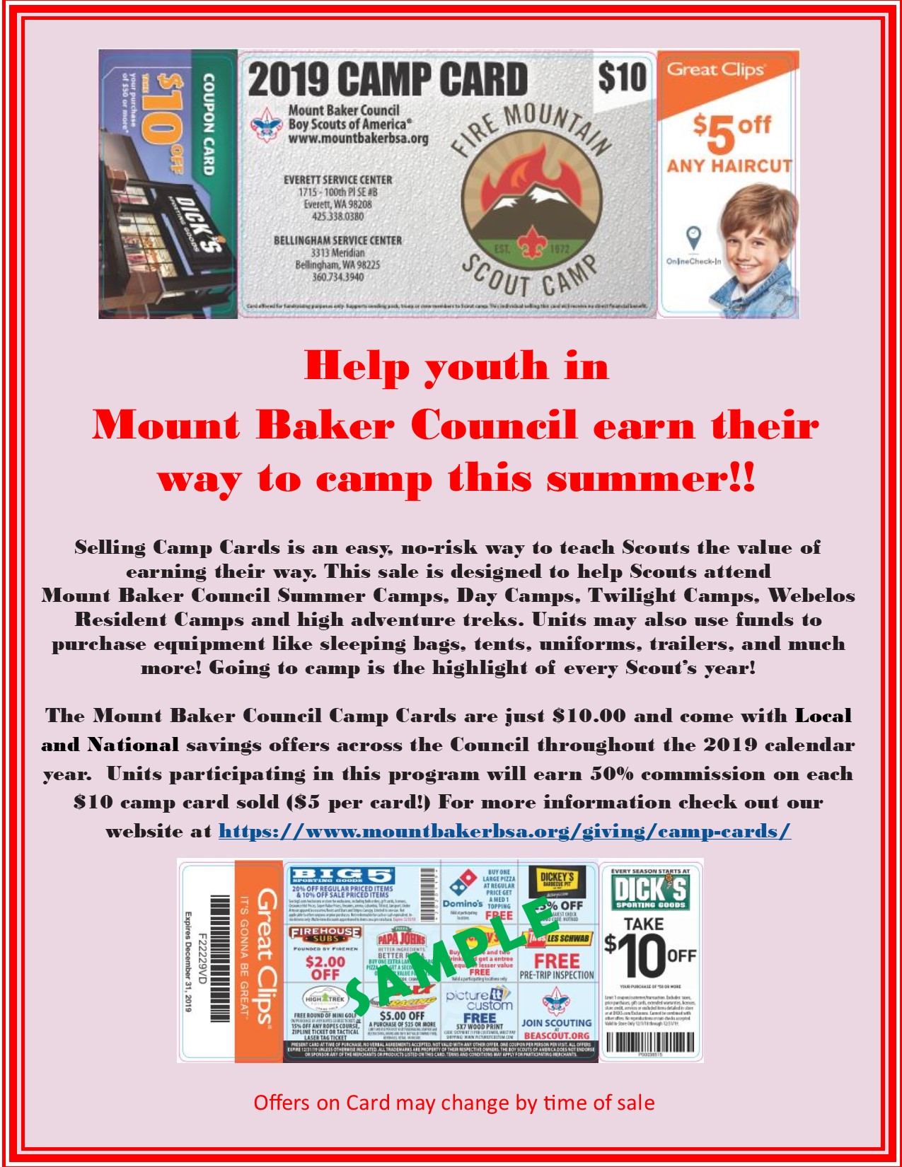 Order Your Camp Cards Today - Mount Baker Council, Scouting America